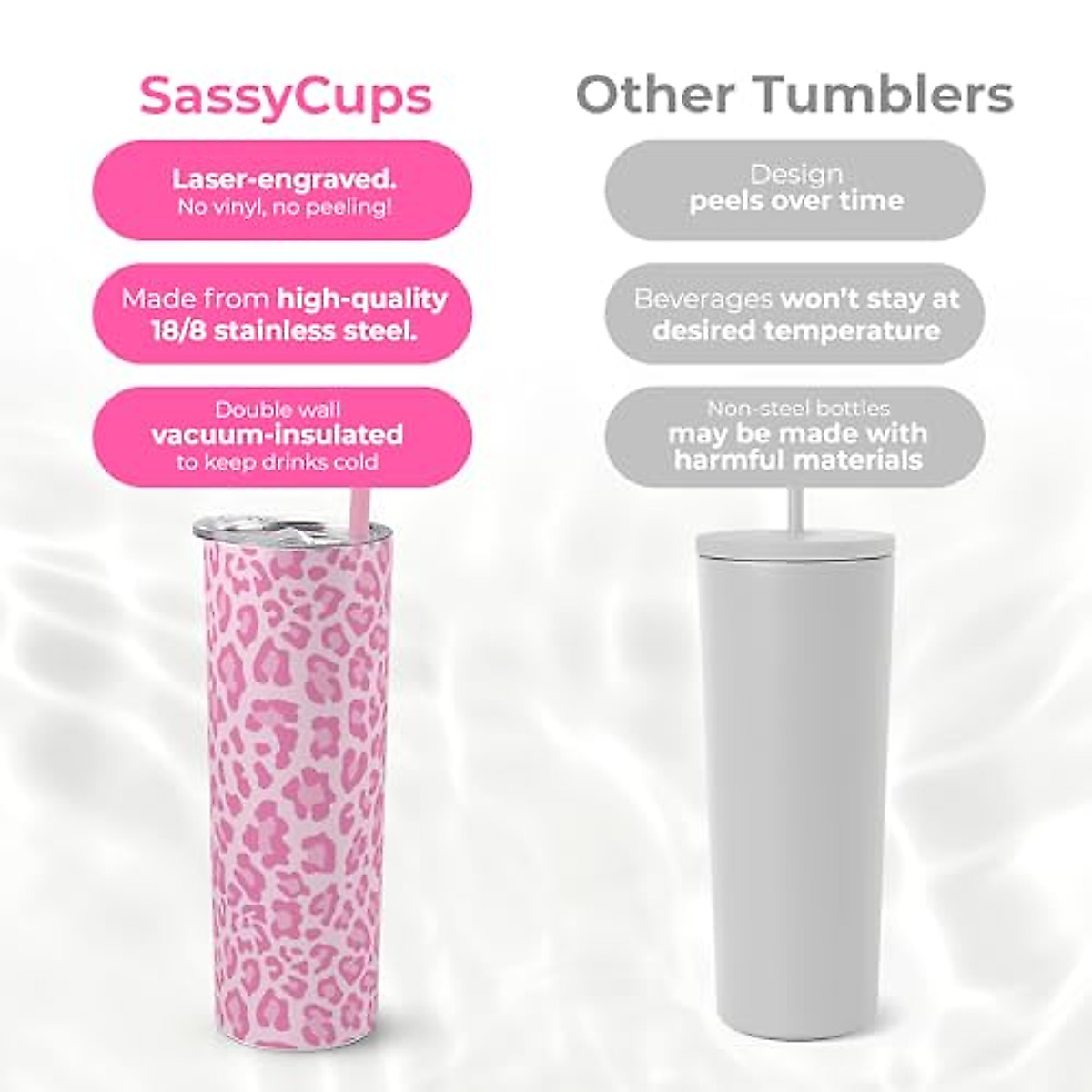 Leopard Print Vacuum Insulated Stainless Steel Skinny Tumbler with Straw - Coffee Mug with Lid, Tea Cup for Travel, Pet Mom, Pet Dad Gifts for Pet Lovers - Insulated Water Bottle - Woman Travel Mug