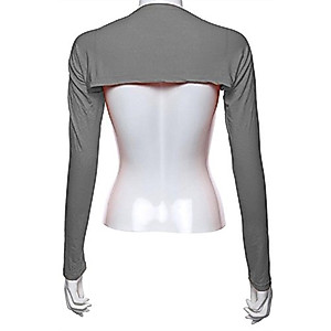 YEESAM Bolero Shrugs for Women Long Sleeve Arm Sleeves Hijab Accessories One Size (Gray)