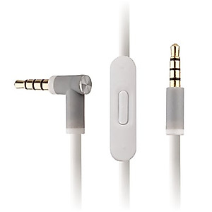 REYTID Replacement White Audio Cable Compatible with Beats by Dr Dre Solo2 / Solo2 Wireless Headphones w/in-Line Remote & Mic - Compatible with iPhone & Android