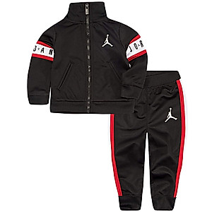 Jordan Boy`s Jacket Tracksuit & Pants 2 Piece Set (Black(655639-023)/White, 12 Months)