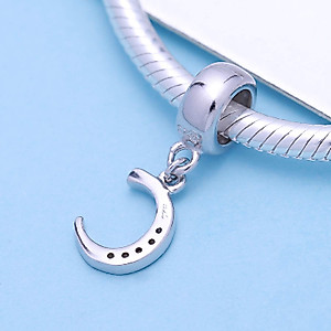 SOUKISS Letter C Charm Sterling Silver 925 Initial A-z Alphabet Beads Name Charm for Bracelet Charms