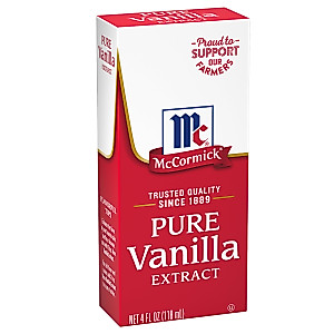 McCormick Vanilla Extract, Pure, Gluten Free, Non-GMO, Made with Madagascar Vanilla Beans, 4 fl oz