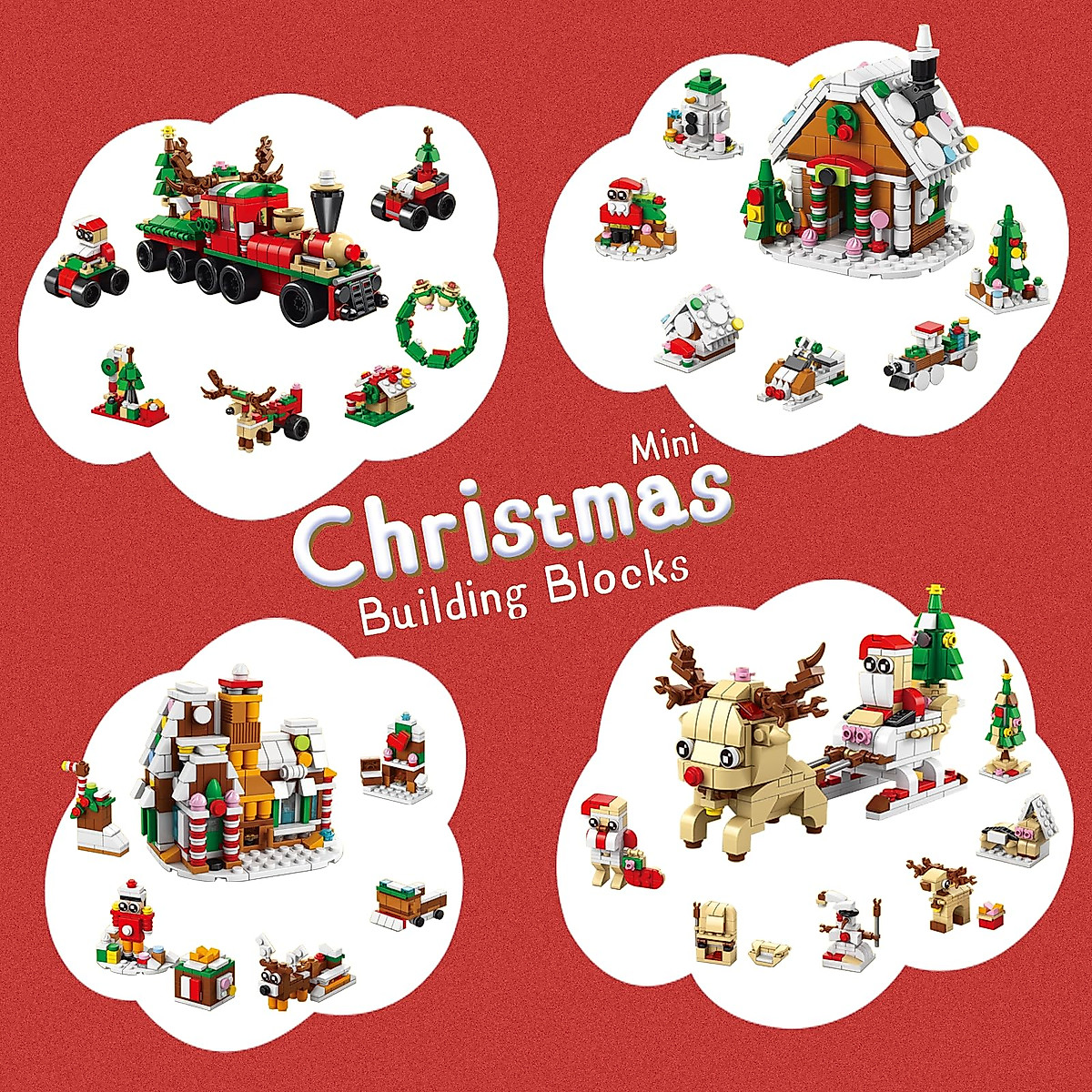 2023 Advent Calendar Kids Christmas Building Blocks 24 Days Countdown Calendar Toys for Kids 1210 PCS 6 in 1 Christmas Building Toys, Kids Christmas Gifts for Boys & Girls