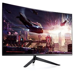 GTEK F2740C 27-Inch Curved Frameless Gaming Monitor Full HD 1920 x 1080P, 1800R, VA 1ms MPRT, 240Hz, FreeSync, Speakers, DisplayPort/HDMI/Type-C, VESA (Renewed)