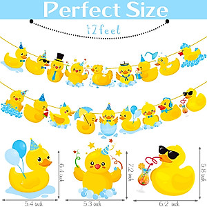 Duck Party Banners 2Pcs Rubber Duck Party Decorations Duck Birthday Party Decorations Duck Cutout Banners for Yellow Rubber Duck Baby Shower Party Supplies