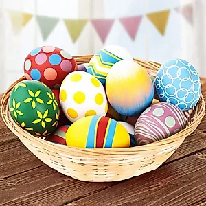 SallyFashion Wooden Fake Eggs,9 Pieces White Wooden Easter Egg Wood Eggs for Crafts Home Decor