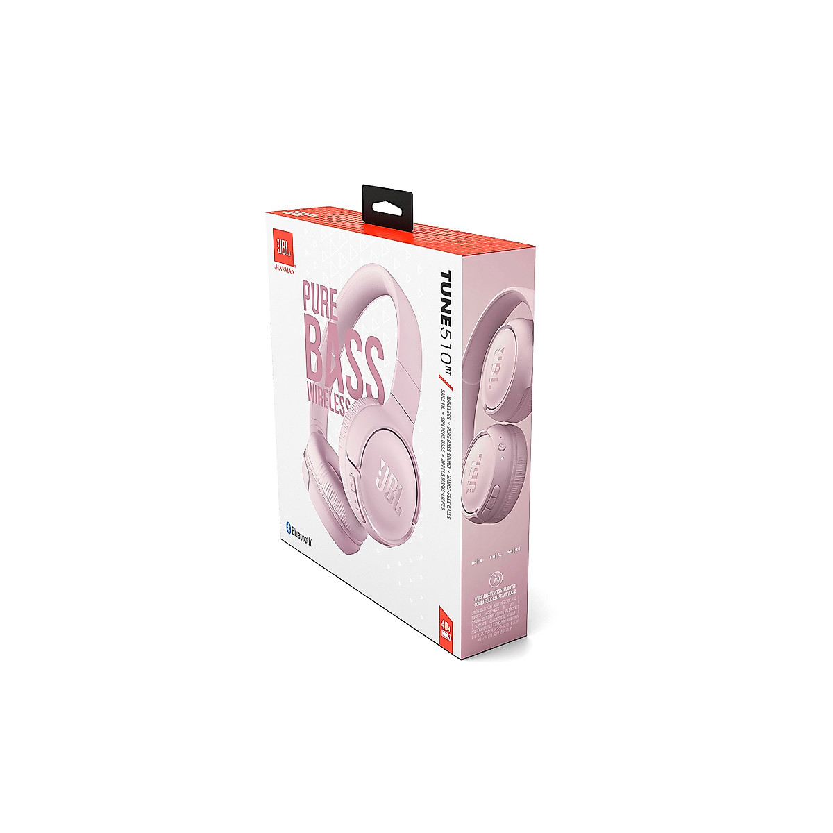 JBL Tune 510BT: Wireless On-Ear Headphones with Purebass Sound - Rose, Medium