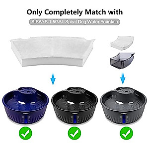 8 Pack Replacement Filter Sets【Filter&Sponge&Filter bag】 for SIBAYS 5.8L/200oz Large Automatic Pet Water Fountain,Coconut Shell Activated Carbon and PP Cotton