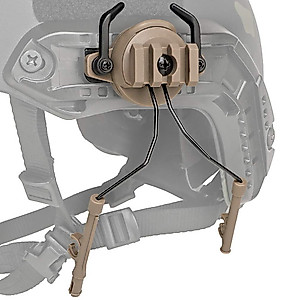 Simways Arc Rail Adaptor Tactical Helmet Rail Suspension Headset Bracket Ear Muff (Tan)