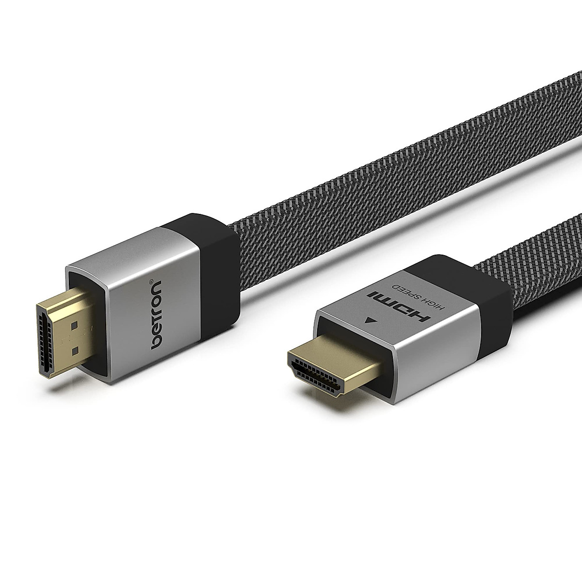 Betron HDMI Cable Flat Braided Cord Support 4K Audio Return Channel and Ethernet 6.5 feet Compatible with Samsung, Sony, LG Televisions