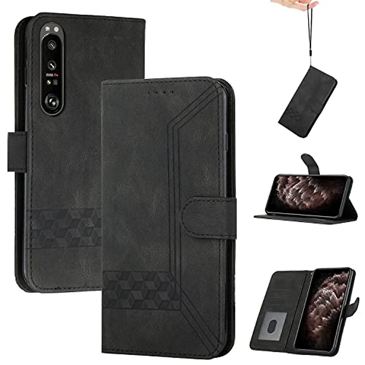 Leather Magnetic Flip Wallet Case for Sony Xperia 1 III with Credit Card Holder Slots Kickstand Flip Folio PU Leather Magnetic Wallet Case