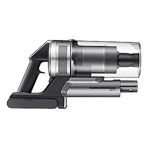 Samsung Jet 90 Cordless Stick Vacuum Long Lasting Battery and 200 Air Watt Suction Power, Complete with Telescopic Pipe, Titan Silver