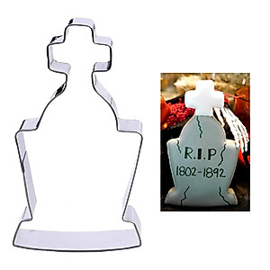 Halloween Graveyard Tombstone Cookie Cutter, Premium Food Grade Stainless Steel, Dishwasher Safe