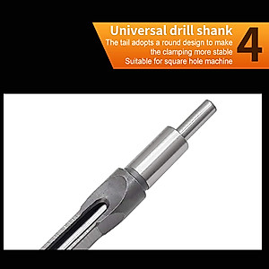 ChgImposs 16MM Woodworking Square Hole Drill Bit, Alloy Steel Wood Hole Saw Mortising Chisel Bit with Twist Drill, DIY Woodworking Countersink Bit Woodworker Hole Drilling Tool