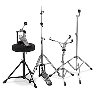 Pacific Drums Center Stage Complete Drumkit, 5 Drum Set, Ruby Red Sparkle, 7x10, 8x12, 14x16 Floor, 16x22 Kick, 5x14 Snare (PDCE2215KTRR)