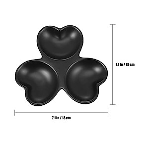 UPKOCH Jewelry Display Box Ceramic Heart Shaped Salad Plate Food Candy Dessert Platter Porcelain 3- Section Tray for Dried Fruits Nuts Candies Black Heart Shaped Cupcake Pan