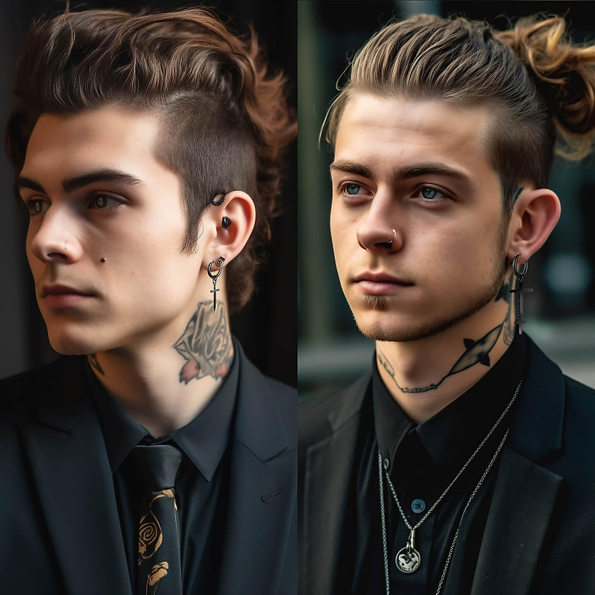 15 Pairs Earrings for Men, Fashion Earrings Kit for Men and Women Made of Stainless Steel Variety of Styles Such as Hoops, Studs, Cross Earrings Fashion Huggie for Party Birthday Prom Christmas