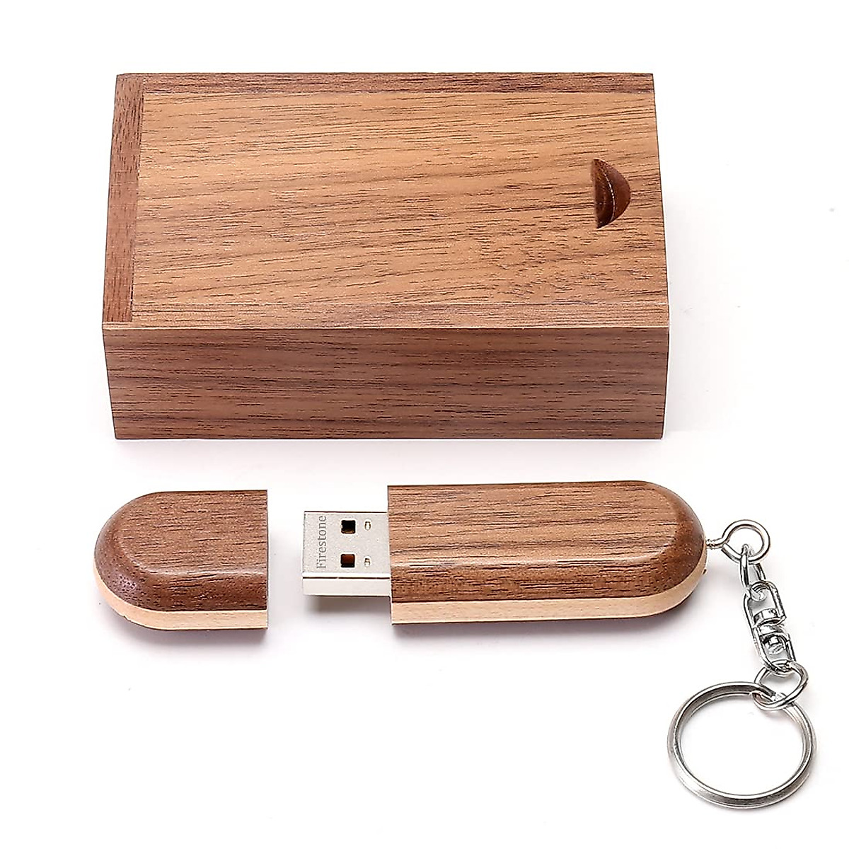 USB Flash Drive Two-Tone Color Wood USB 3.0 Memory Stick Pen Drives with Wooden Box (32GB-3.0)