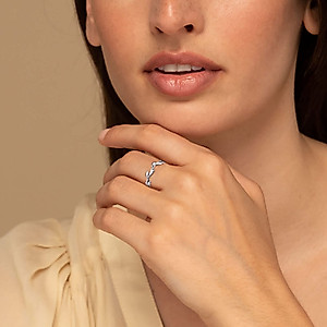 ChicSilver 925 Sterling Silver Ring High Polish Simple Olive Leaf Engagement Wedding Band Promise Ring for Women Size 8