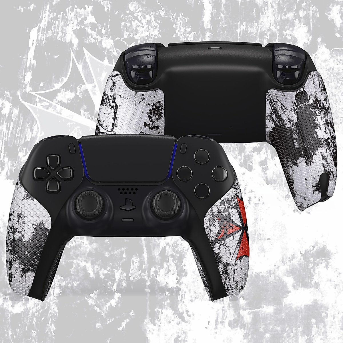 eXtremeRate PlayVital Anti-Skid Sweat-Absorbent Controller Grip for ps5 Controller, Professional Textured Soft Rubber Pads Handle Grips for ps5 Controller - Biological Hazard