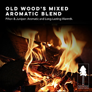 Old Wood Piñon and Juniper Firewood, Approximately 70lbs Box - Aromatic Blend for Indoor and Outdoor Use, 13"-14" Length, Southwest Scent - Fireplace, Fire Pit, Ambiance - 35 Box Packaging