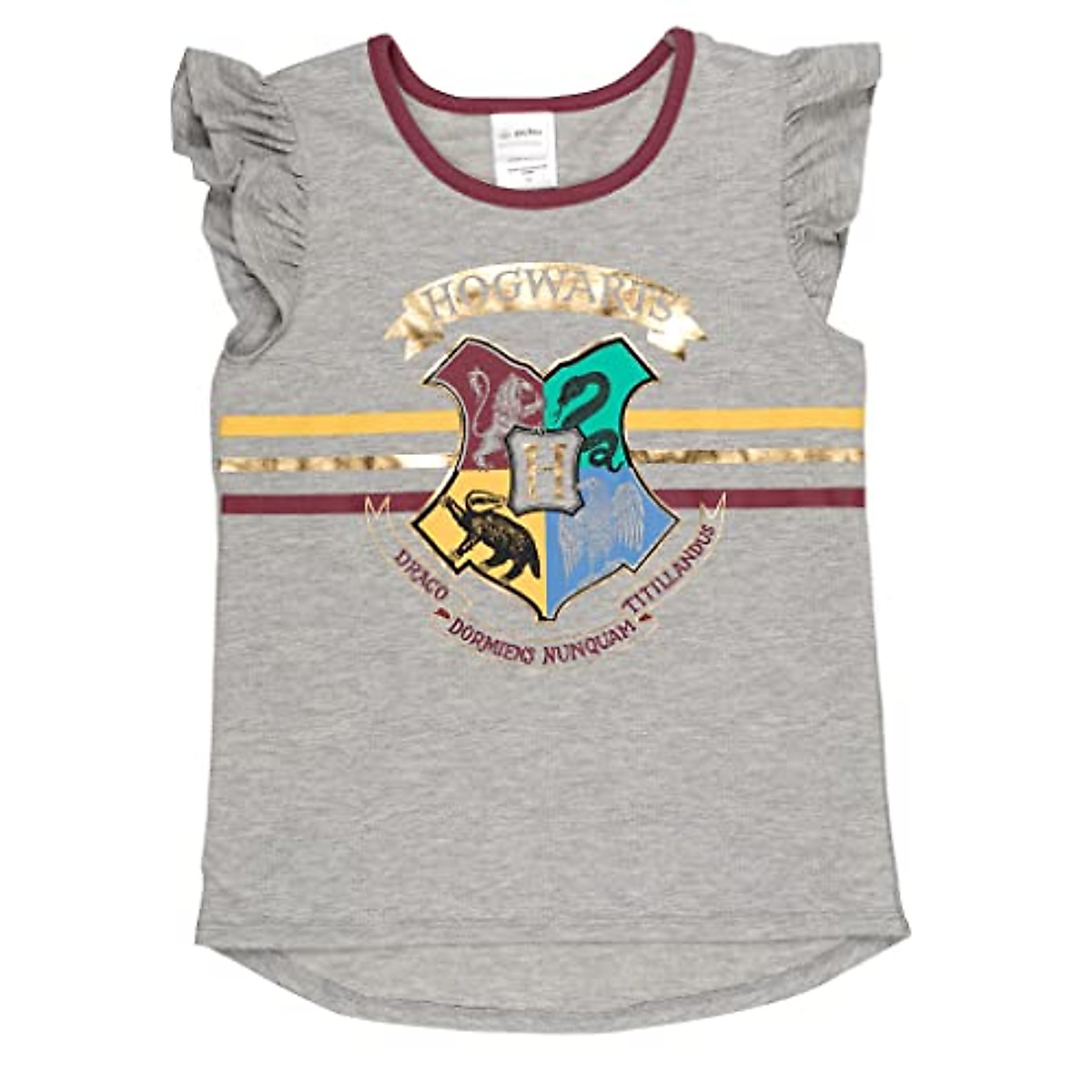 Harry Potter Hogwarts Big Girls Ruffle T-Shirt Legging Set 18-20 Pink/Gray