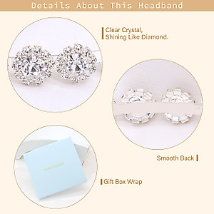 Ammei Headpiece Bridal Headpiece Wedding Headband with Crystal and Hair Accessories(Silver)