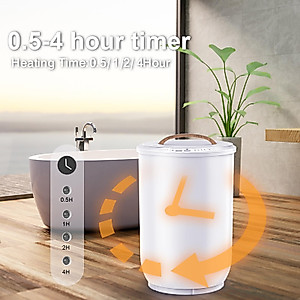 FLYHIT Large Towel Warmer for Bathroom - Heated Towel Warmers Bucket, Wood Handle, Auto Shut Off, Fits Up to Two 40"X70" Oversized Towels, Bathrobes, Blankets, Best ideal for mother's gifts