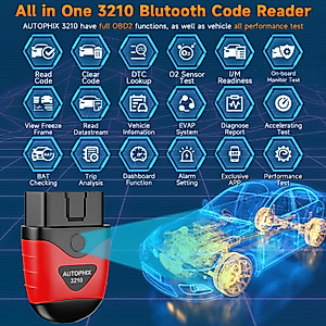 AUTOPHIX 3210 Bluetooth OBD2 Scanner Enhanced Wireless Car Code Readers Auto Scan Tools Diagnostic Scanner with Battery Performance Test Check Engine Light Exclusive APP for iPhone, iPad & Android