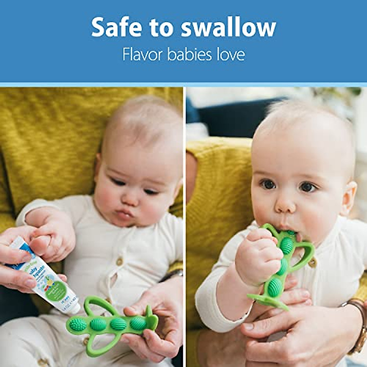 Dr. Brown’s Fluoride-Free Baby Toothpaste, Safe to Swallow, Apple Pear, 1-Pack, 1.4oz/40g, 0-3 years