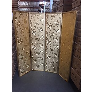 4 Panel Wood Heart Gold Design (Gold)