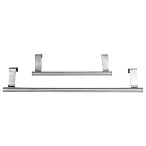 PRETYZOOM 2pcs Over Door Towel Rack, Metal Towel Bar Cabinet Towel Rack Hanging on Inside or Outside of Doors, No Drill Towel Rack for Kitchen Bathroom (2 Size)