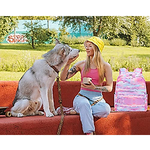 Swacort Backpacks Hot Pink Lightweight Backpack Women Casual Large Bookbag Canvas Daykpack Anti-Theft Durable Travel Backpack