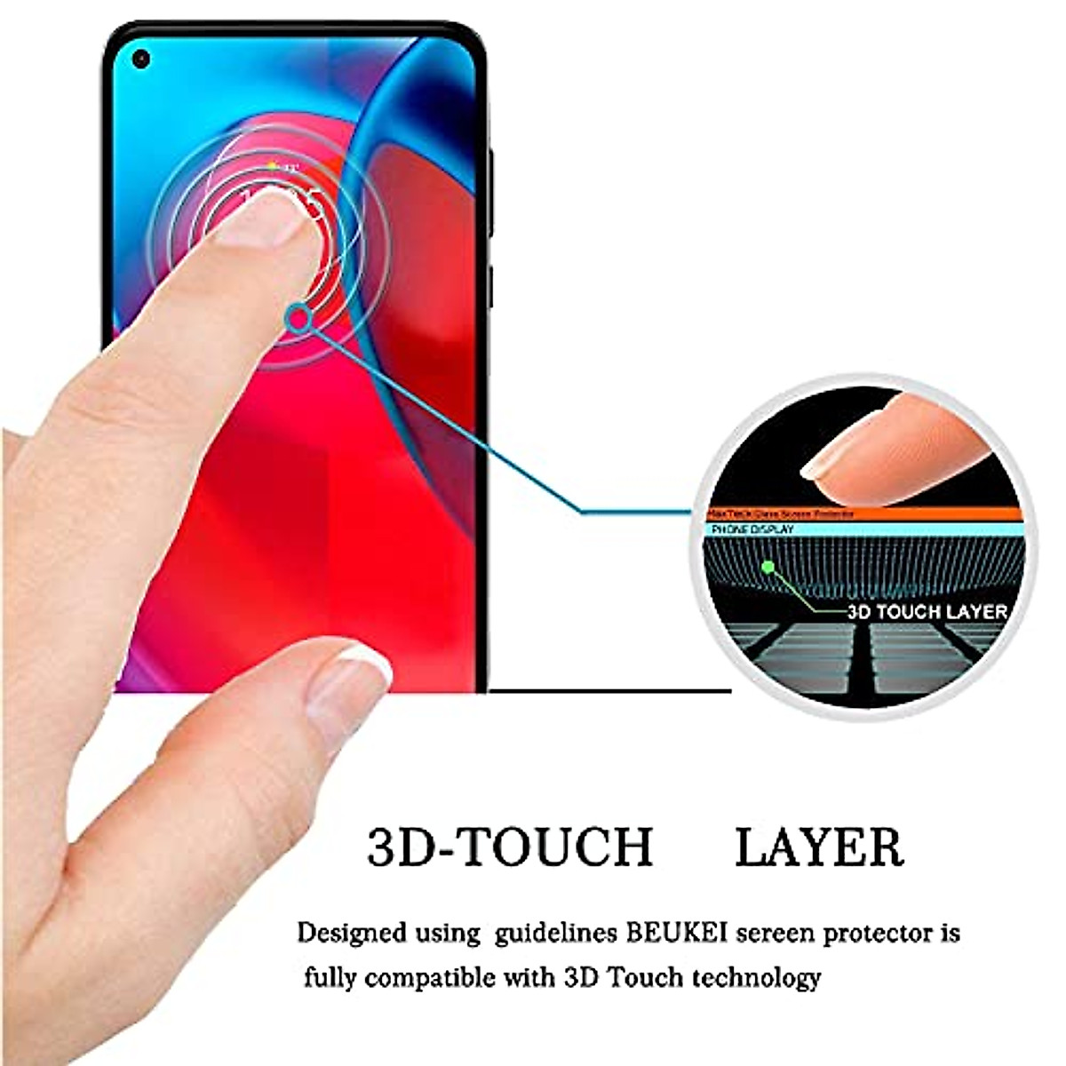 beukei (4 Pack) Screen Protector Compatible for Motorola Moto G Stylus 5G/ Moto G Stylus (2021) Screen Protector Tempered Glass (6.8" Display, 2021),Touch Sensitive,Case Friendly, 9H Hardness