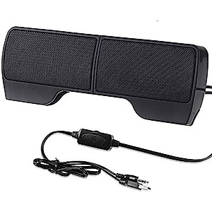 SUPVIN Portable Mini Speakers, External Clip On Computer Speakers, USB Powered Wired Multimedia Mini Soundbar for PC Computer Laptop Speakers