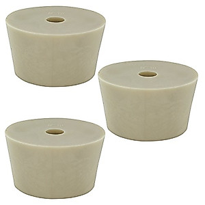 Drilled Rubber Stopper #10 Set of 3