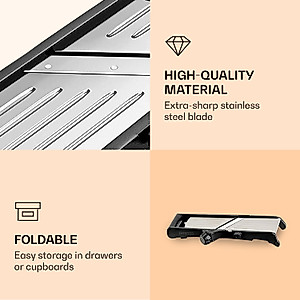 Mandoline Food Slicer, Adjustable Stainless Steel with Waffle Fry Cutter Crinkle Cut Potato Chip Vegetable Onion