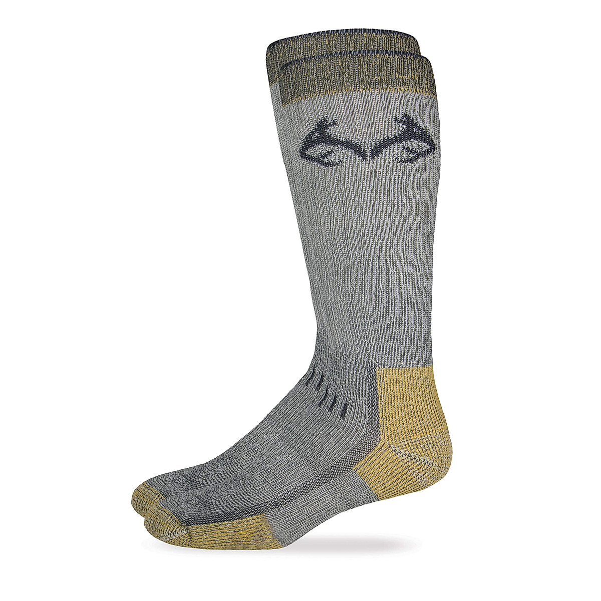 REALTREE Boys Merino Uplander Boot Socks, Grey, Small