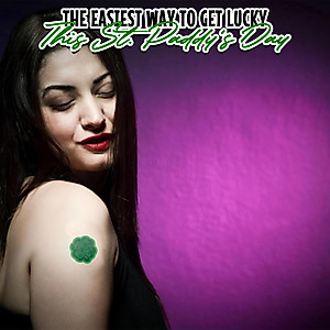 Fun Express - Shamrock Patterned Tattoos for St. Patrick's Day - Apparel Accessories - Temporary Tattoos - Regular Tattoos - St. Patrick's Day - 72 Pieces