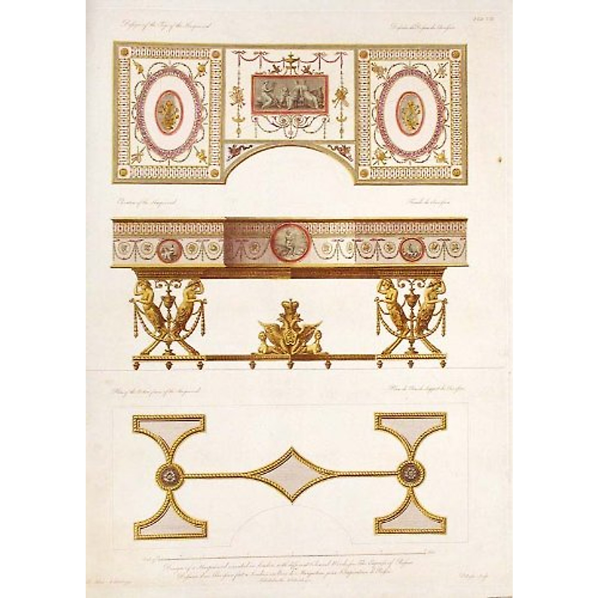 Design of a Harpsichord executed in London, with different coloured woods, for the Empress of Russia.