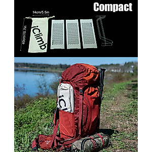 iClimb Mini Solo Folding Table Ultralight Compact for Backpacking Camping Hiking Beach Picnic (Gunmetal, L)