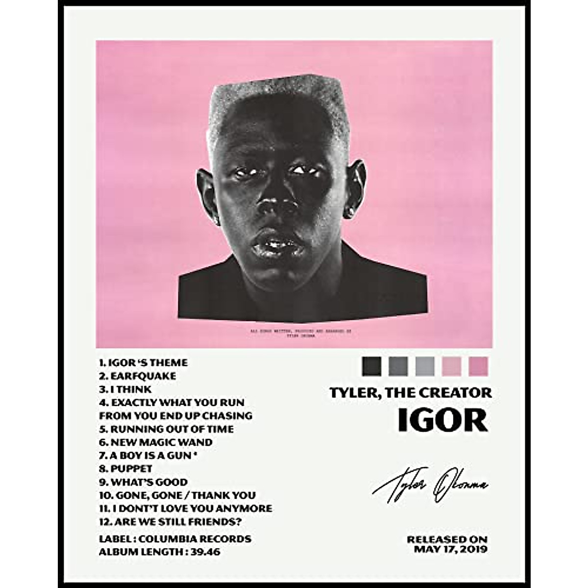ceceva Tyler The Creator Poster, Set of 6, 8x10 inch, FRAMELESS Music Posters, Album Cover Poster, Rapper Posters, Igor poster