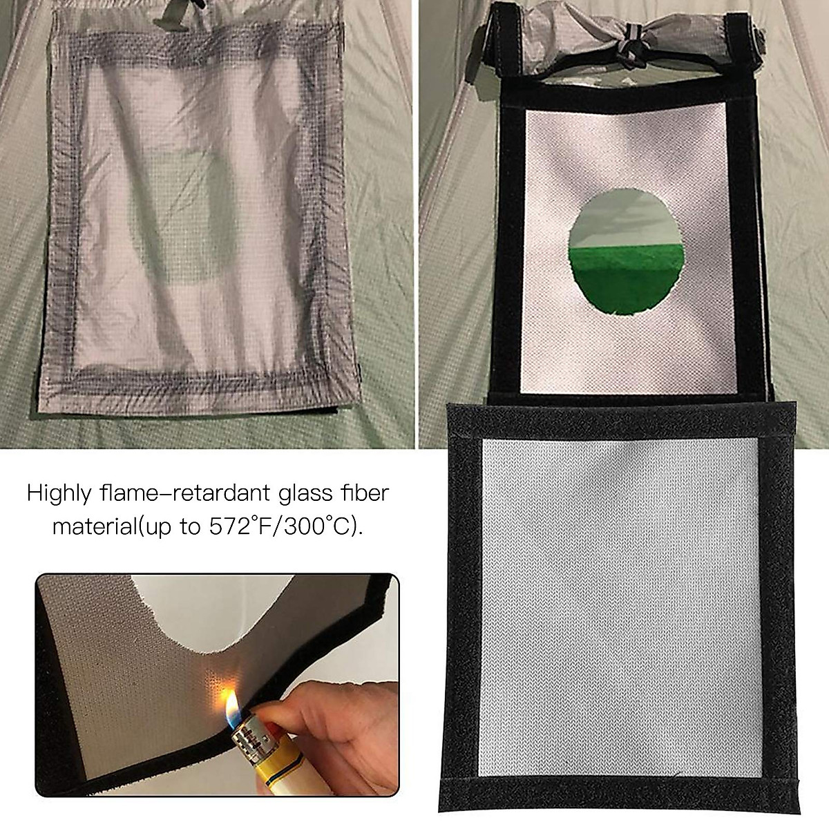 Tent Stove Jack, Glass Fiber Anti?Scald Ring Fire?Resistant Stove Jack Tent Accessory