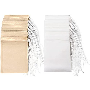 LANSKLBD - 200 Pcs Disposable Tea Bags for Loose Leaf Tea, Tea Filter Bags for Loose Tea, Wood Pulp Material, Empty Tea Bags (2.36 x 3.15 Inch))