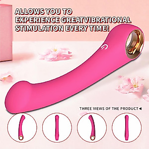 Clitoral G Spot Vibrator Sex Toy for Women,Personal Wand Massager with 9 Vibrating Modes,Waterproof Bullet Finger Anal Training Vibrators for Couple,Soft Silicone Dildo Adult Sex Toys&Game (Pink)