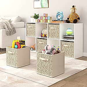 Wisdom Star 6 Pack Fabric Storage Cubes with Handle, Foldable 13x13 Inch Large Cube Storage Bins, Storage Baskets for Shelves, Storage Boxes for Organizing Closet Bins