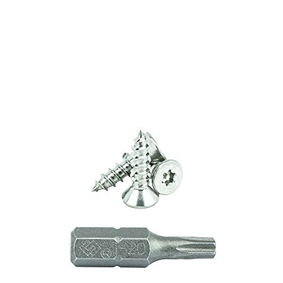 #10 x 3/4" Flat Head Torx Security Sheet Metal Screws, Includes bit, 18-8 Stainless Steel Tamper Resistant, Qty 20 by Bridge Fasteners