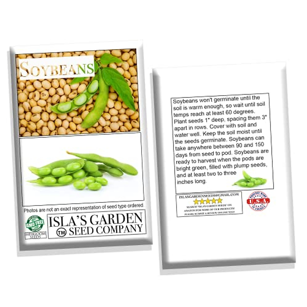Soybeans Seeds for Planting, 25+ Heirloom Seeds Per Packet, (Isla's Garden Seeds), Non GMO Seeds, Botanical Name: Glycine max, Great Home Garden Gift