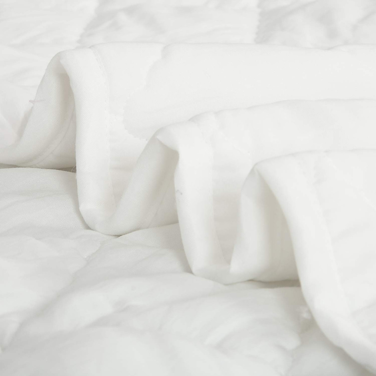 NTBAY Down Alternative Toddler Comforter, Lightweight and Warm Solid Color Baby Crib Quilted Blanket, 39x47 inches, White