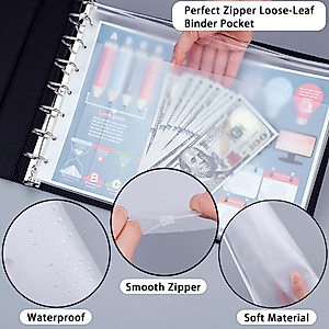 Antner 7 Ring Business Checkbook Binder for Business Checks, 600 Sheets Capacity, PU Leather Check Book Binder Cover with Zipper Pouch, Executive Organizer Portfolio Holder for 9" x 13" Sheets, Coffee